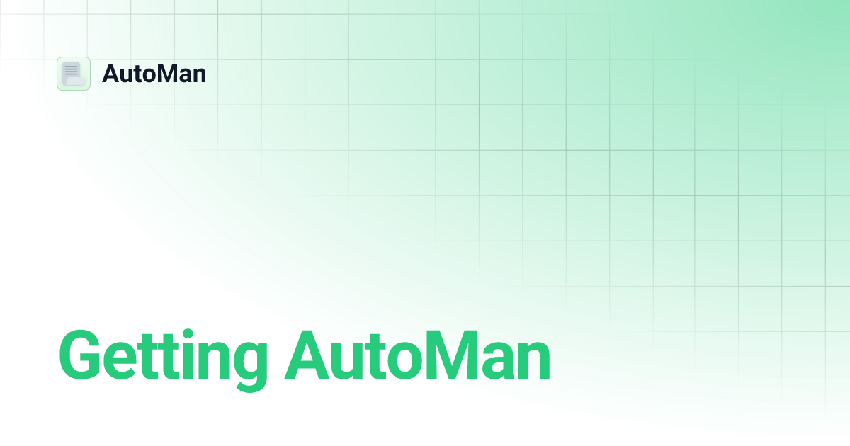 Getting AutoMan | AutoMan