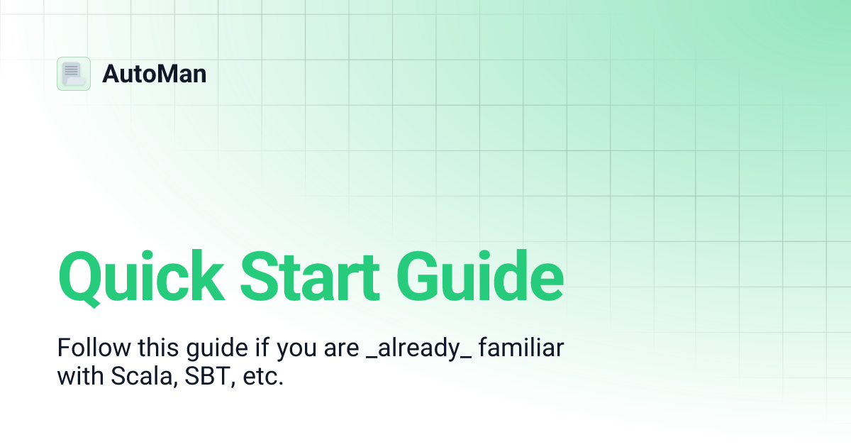 Quick Start Guide | AutoMan